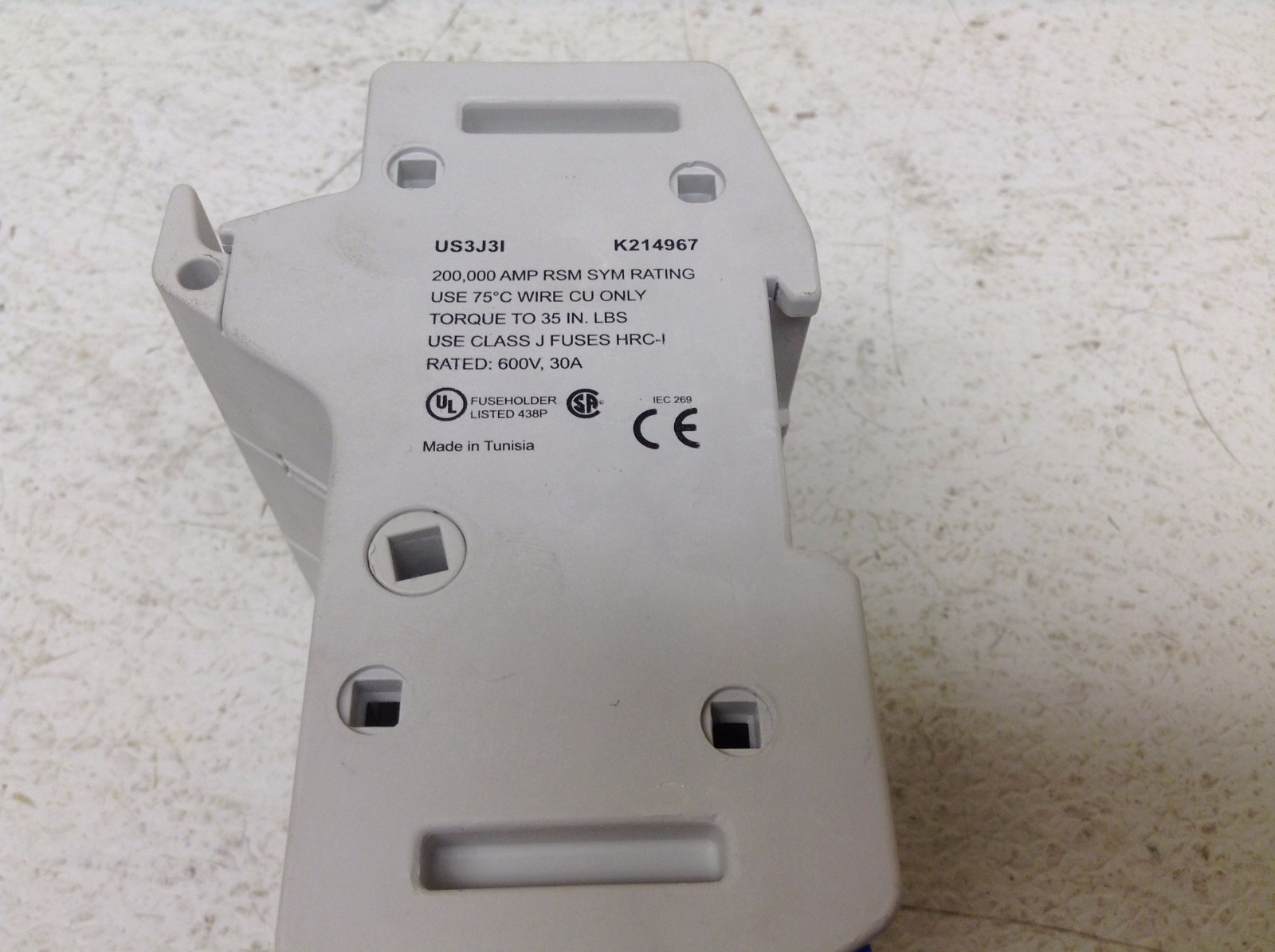 Ferraz Shawmut Ultrasafe US3J3I 3 Pole Fuse Holder 600 V 30 Amp US3J3 ...