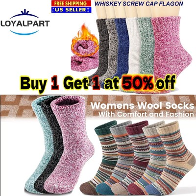 10 Pairs Women Wool Crew Socks Winter Heavy Duty Warm Work Boots Socks ...