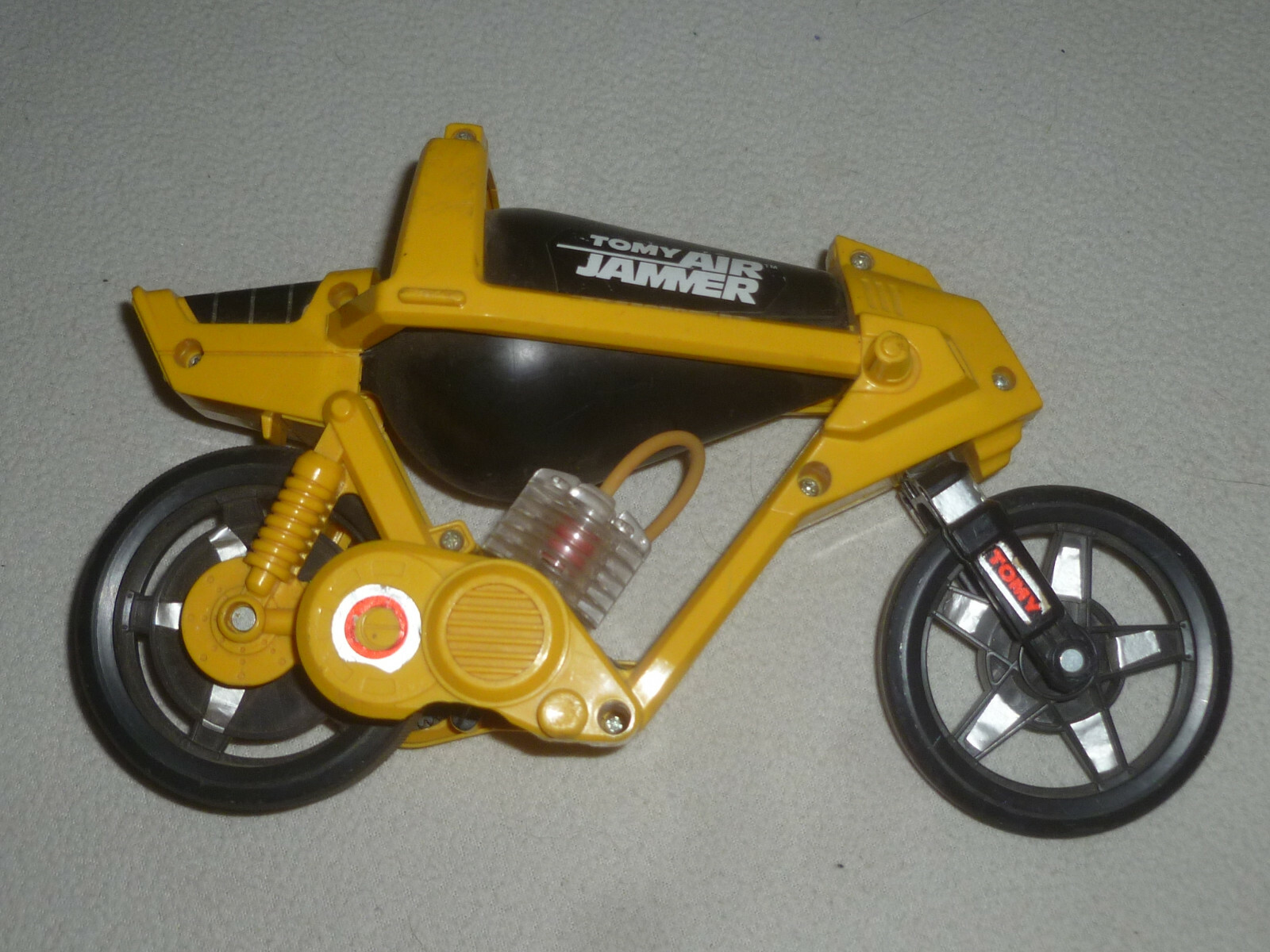 VINTAGE TOMY AIR JAMMER CYCLE YELLOW BLACK MOTORCYCLE BIKE 1980S ...