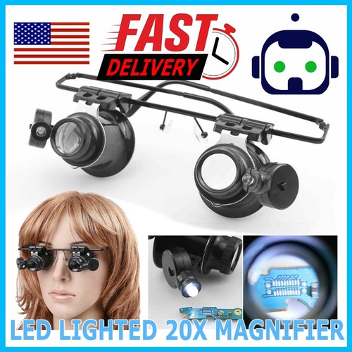 20x Magnifying Eye Magnifier Glasses Loupe Lens Jeweler Watch Repair ...