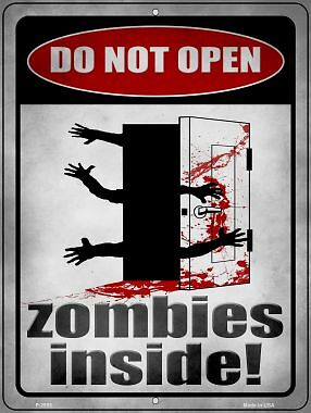 Zombies Inside Novelty Metal Parking Sign P-2955 | eBay