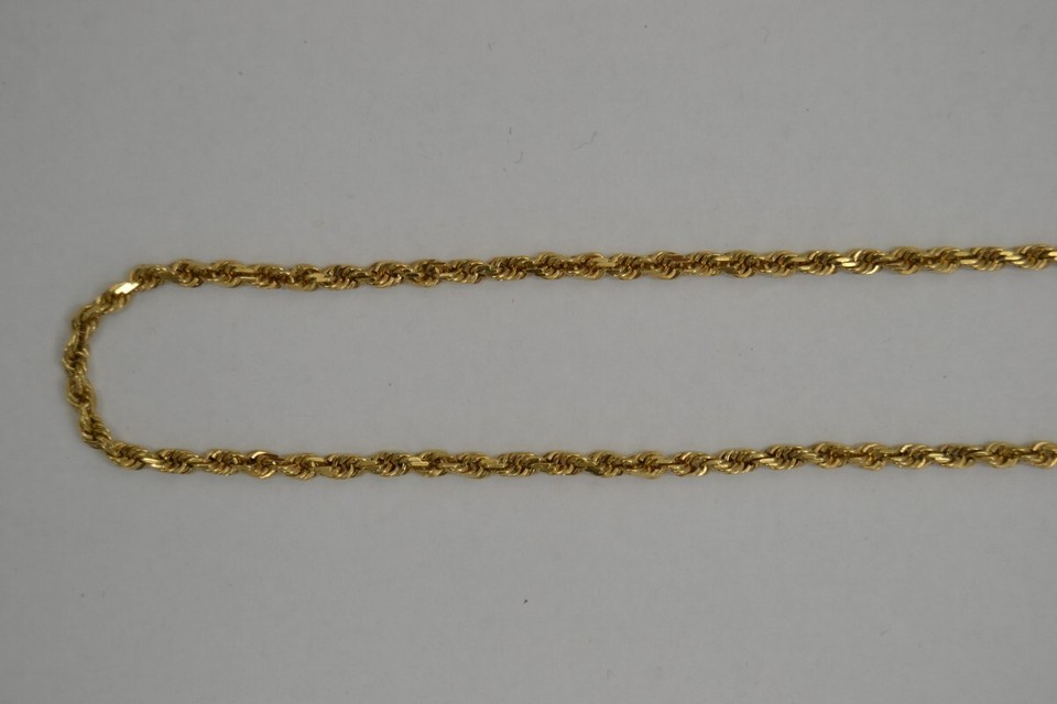 19" Gold Rope Chain 14K Yellow Gold 11.9g (FCO017231) | eBay