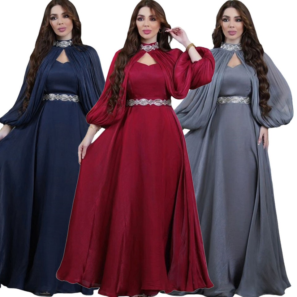 Women Muslim Cape Long Maxi Dress Kaftan Turkey Kaftan Moroccan Abaya ...
