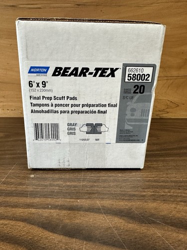 NORTON 58002 Bear-Tex Final Prep Gray Gris Scuff Pads 1 Box 20 pieces ...