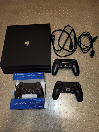 Sony PlayStation 4 Pro 1TB - Jet Black, 2 Used and 1 NEW DualShock 4 ...