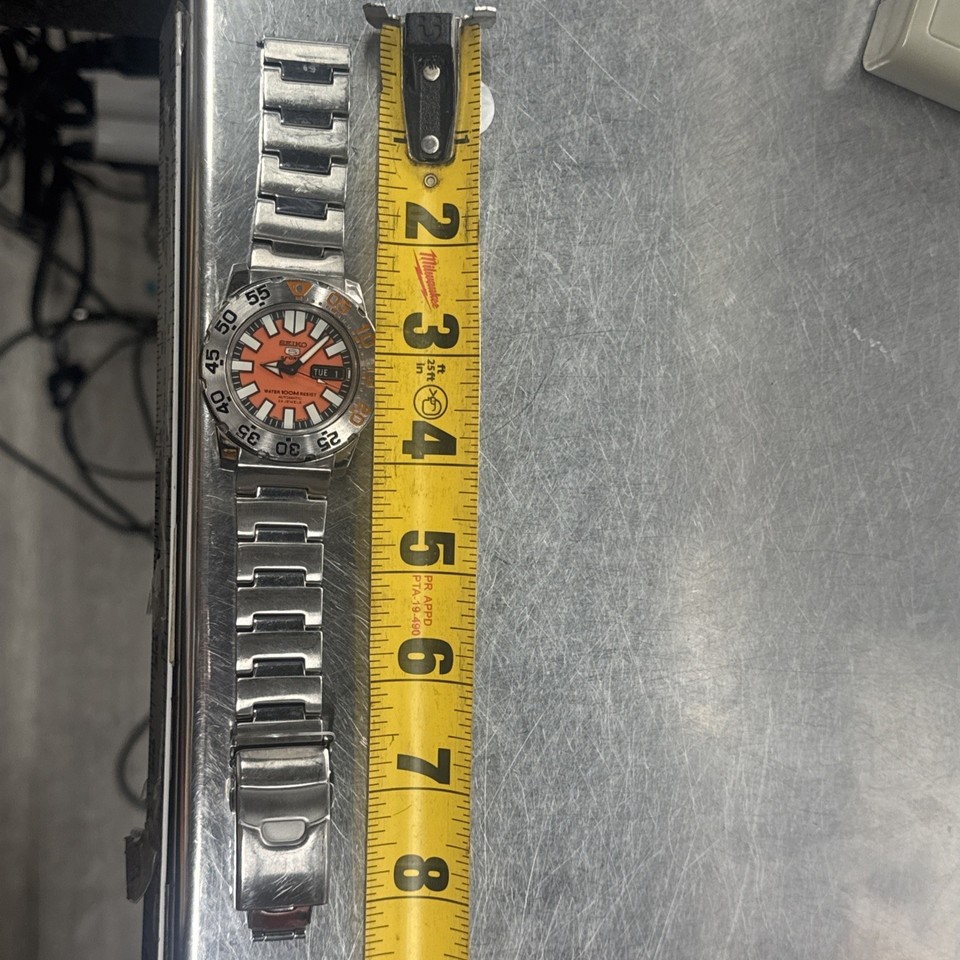 Men's Seiko 42mm Baby Monster Orange Dial 7S36-03D0 Stainless Steel ...