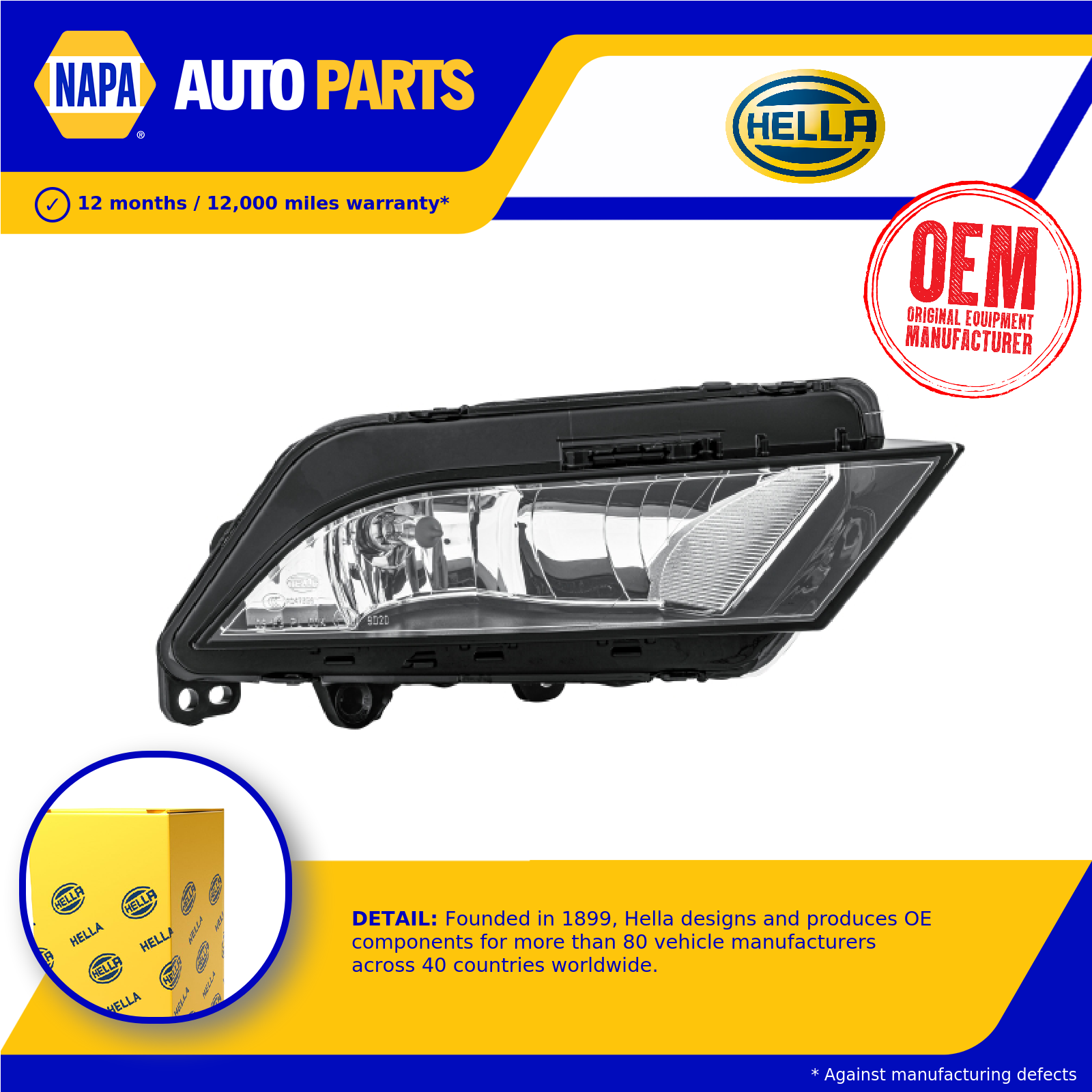 Fog Light Lamp fits SEAT TOLEDO KG, KG3 1.4 Right 12 to 19 Hella ...