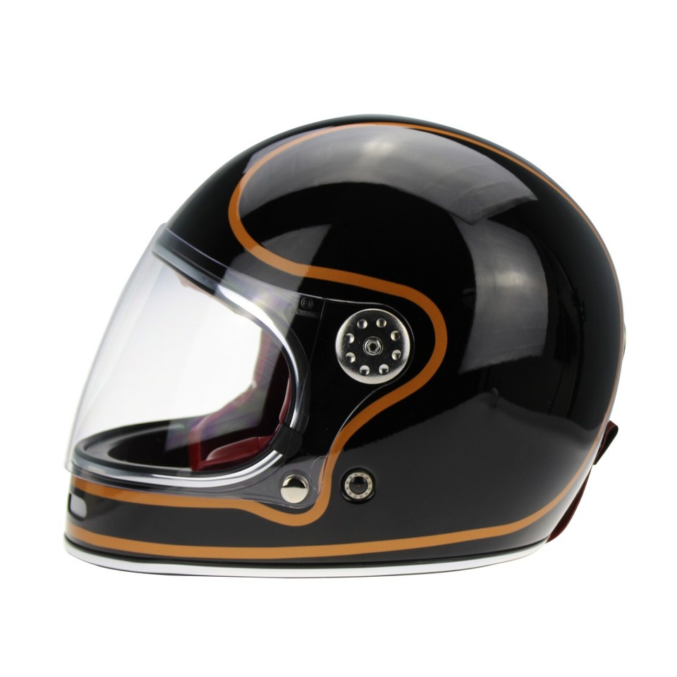VIPER F656 RETRO VINTAGE 70's STYLE FIBREGLASS FULL FACE MOTORCYCLE ...