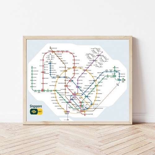 Singapore MRT Subway Map Poster, Premium Matte Paper, No Frame | eBay