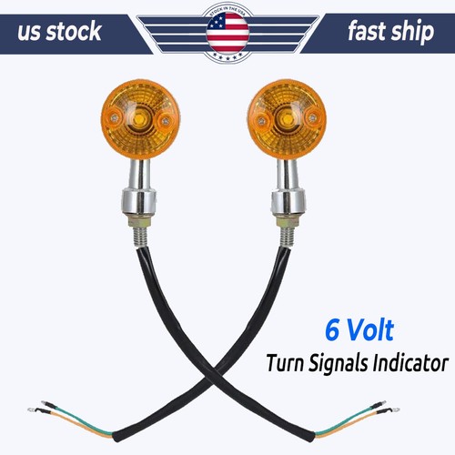6 Volt Universal Motorcycle Turn Signals Indicator Light Chrome With ...