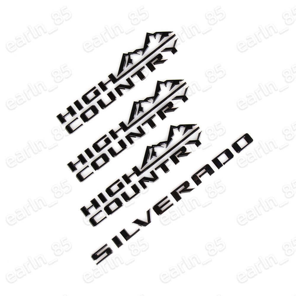 2019 - 2025 Chevrolet Silverado High Country Emblem Badge Kit OEM Gloss ...