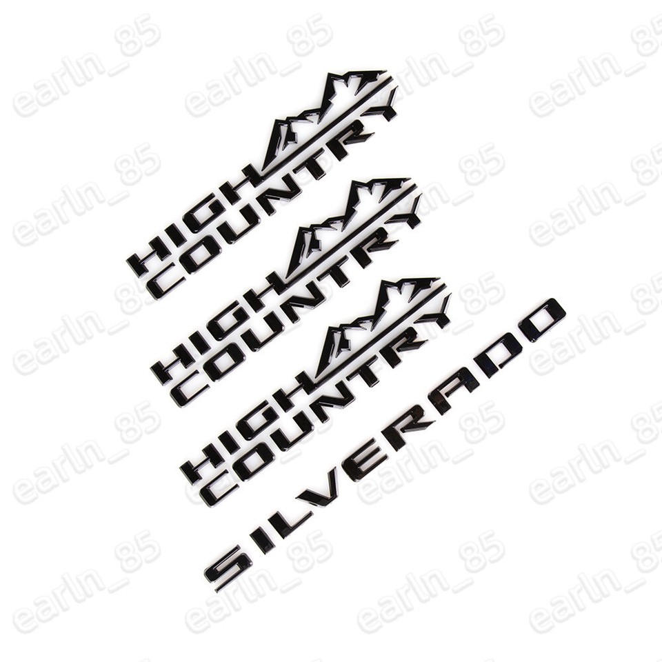 2019 - 2025 Chevrolet Silverado High Country Emblem Badge Kit OEM Gloss ...