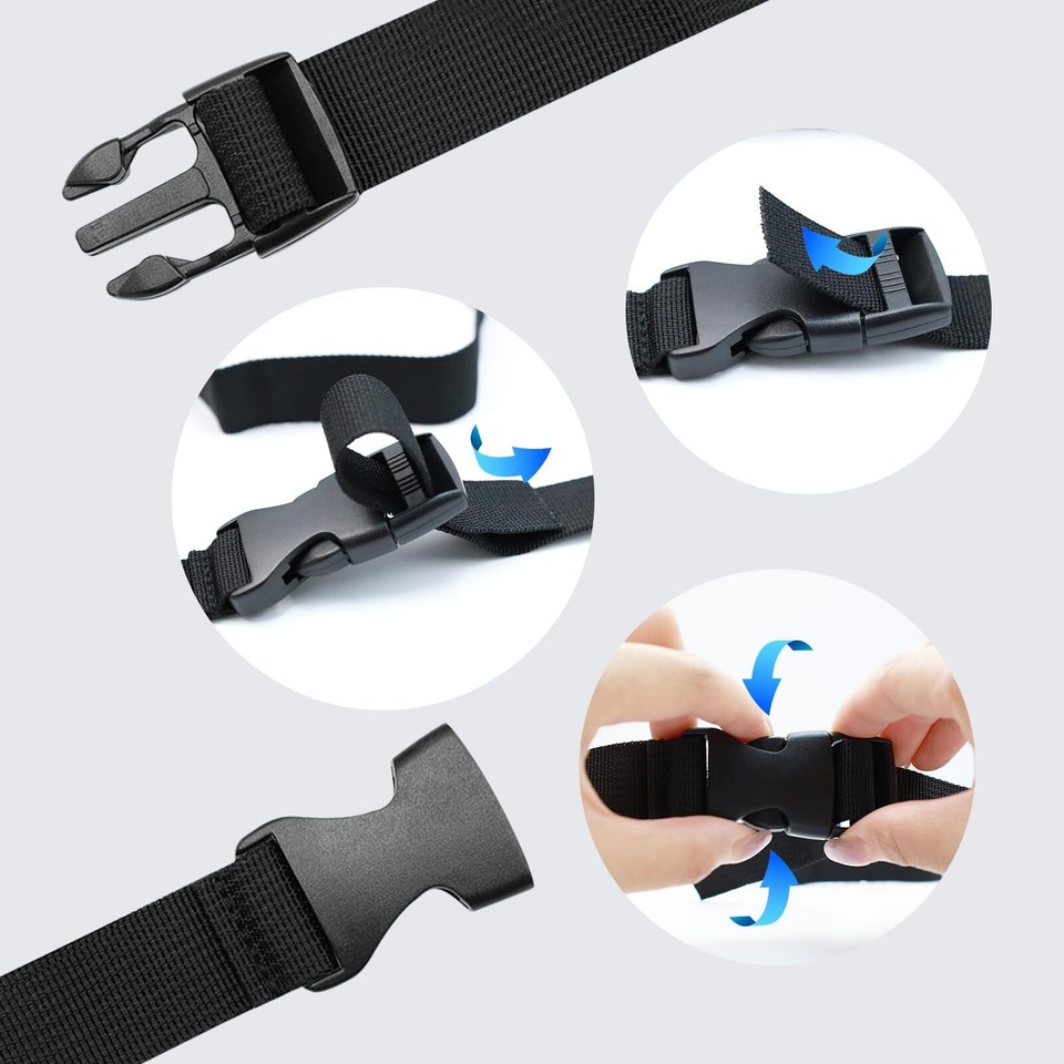 15Pcs Tie Down Straps Black Nylon Strap 1" x 47" 3.9ft Straps with ...