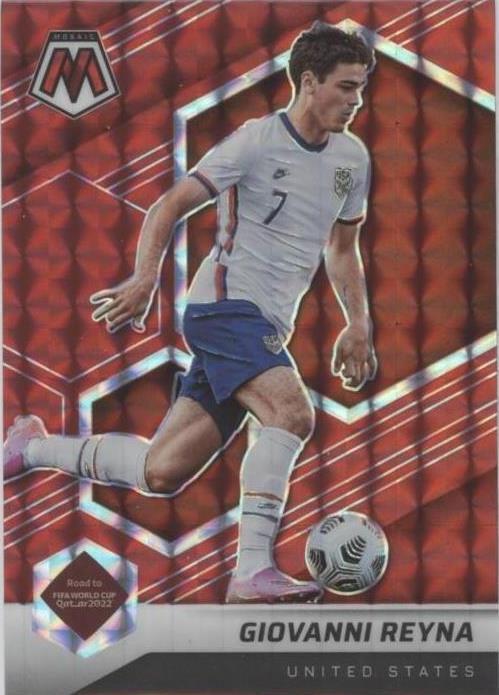 2021-22 Panini Mosaic FIFA Road to World Cup - Giovanni Reyna #104 Red ...