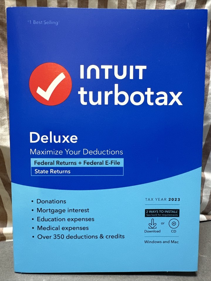 Intuit TurboTax Deluxe 2023 Federal w State CD/Download - PC/MAC SEALED ...