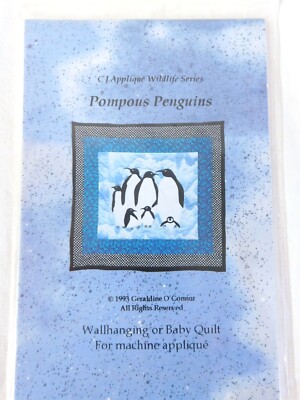 Pompous Penguins CJ Applique Wildlife Series by Geraldine O'Connor | eBay