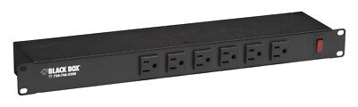 Black Box PS189A-R2 19" Rack Mountable (1U) Switchable Power Strip 6 ...