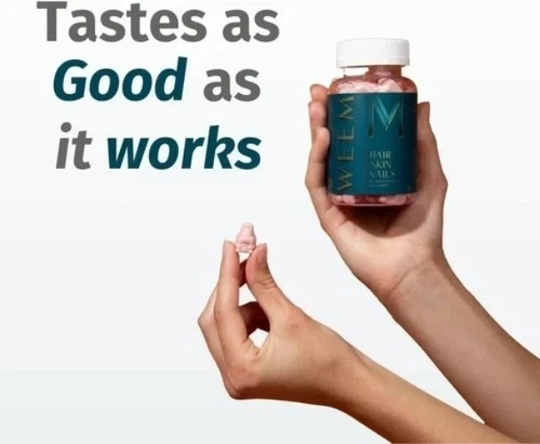 WEEM Hair Skin and Nails Gummies - Supports Healthy Hair - Vegan biotin ...