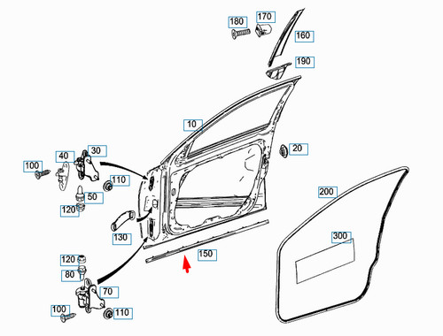MERCEDES-BENZ C-CLASS W204 FRONT LEFT DOOR BOTTOM TRIM A2046903562 NO🇺🇸 ...