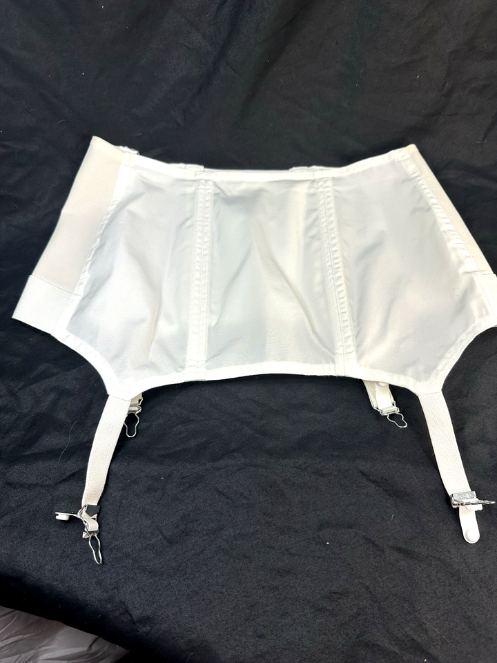 Vtg Sears Boned White Corset Girdle Open Bottom Garter Belt Sz 34 ...