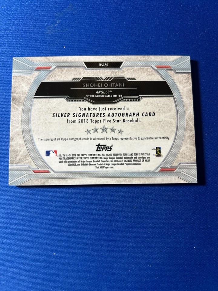2018 Topps Five Star Silver Graphs Shohei Ohtani Silver Auto #/20 Read ...