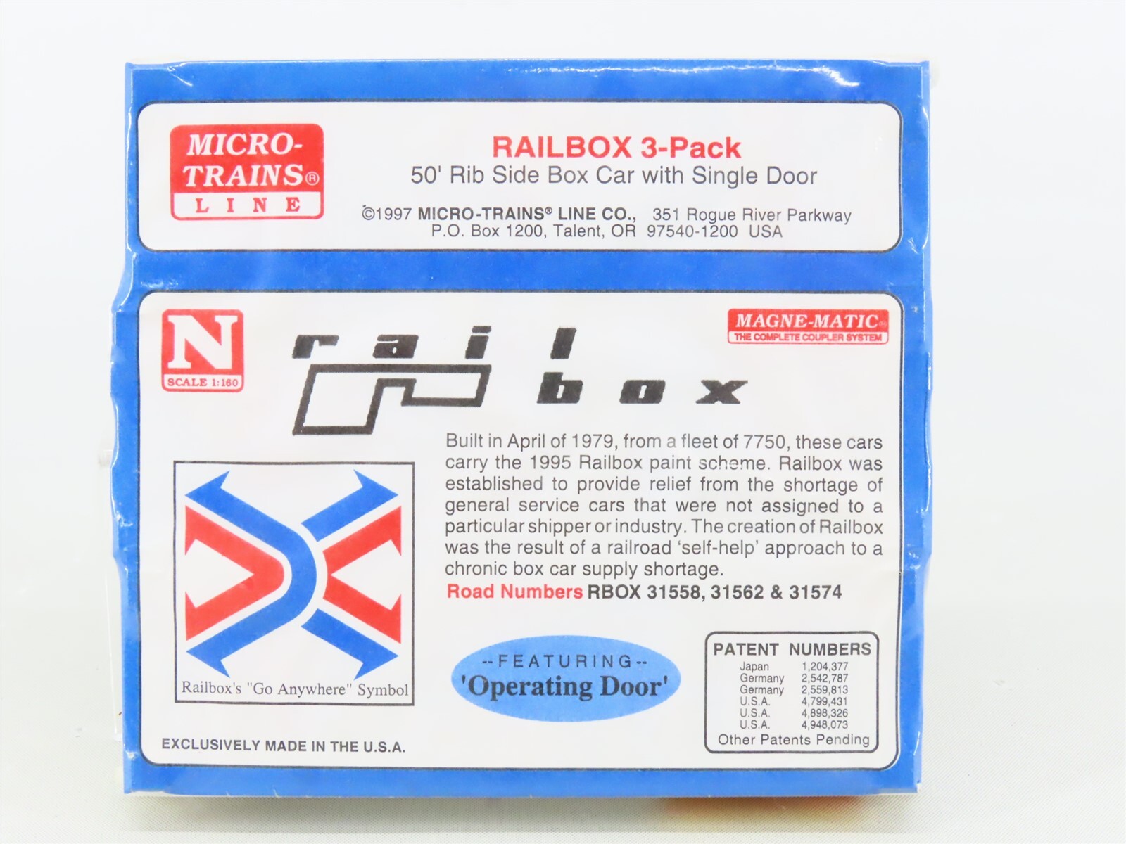 N Scale Micro-Trains MTL #25562 RBOX Railbox 50' Single Door Box Car 3 ...