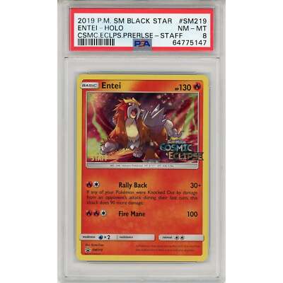 2019 Pokemon Entei Staff Prerelease Black Star Promo PSA 8 SM219 | eBay