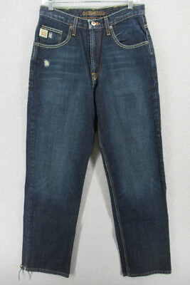 Cinch Jeans Mens 31x34 Blue Striaht Leg Medium Wash Embroidered ...