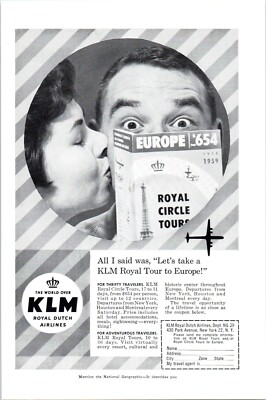 KLM Ad Vintage February, 1959 Original Advertisement -FC6 | eBay
