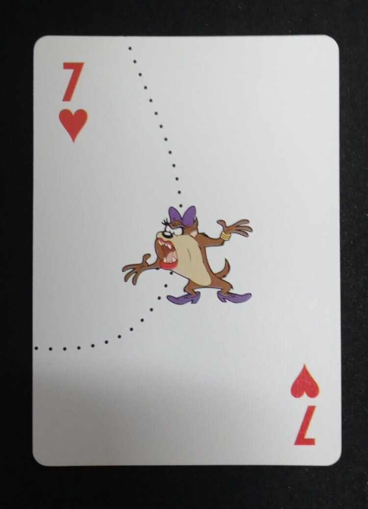 1996 Warner Bros Taz Looney Toons Playing Card 7 Hearts | eBay