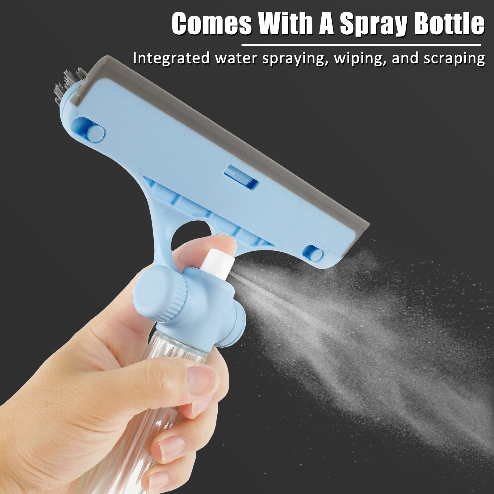 2Pcs Window Squeegee with Sprayer Portable Shower Cleaning Squeegee ...