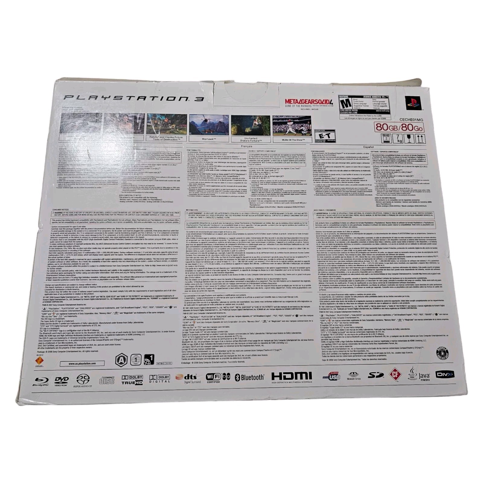 PlayStation 3 Metal Gear Solid 4 Guns of the Patriots 80GB Bundle ...