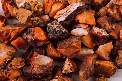 Raw Carnelian Crystals Madagascar, Bulk Rough Stones for Tumbling ...