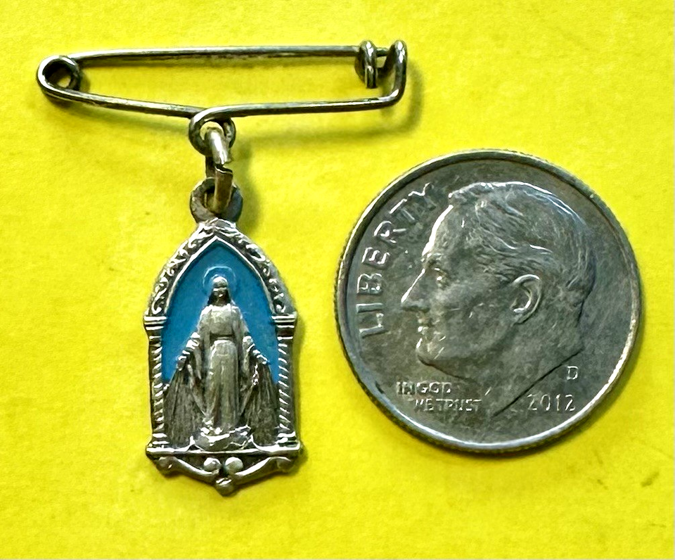 Vintage Virgin Mary Miraculous Medal / Religious-Catholic / Serpent ...