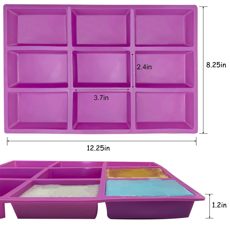 Rectangle Silicone Soap Mold 4oz Large Soap Molds for Soap Making ...