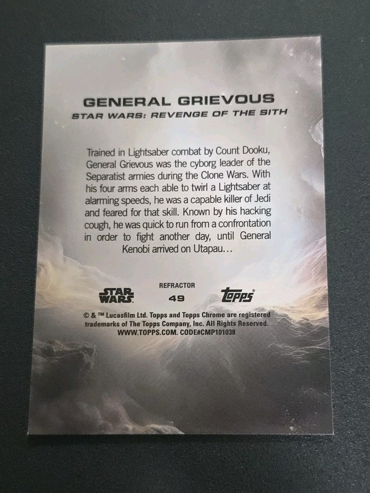 2025 Topps Chrome Star Wars #49 GENERAL GRIEVOUS Rainbow Refractor | eBay