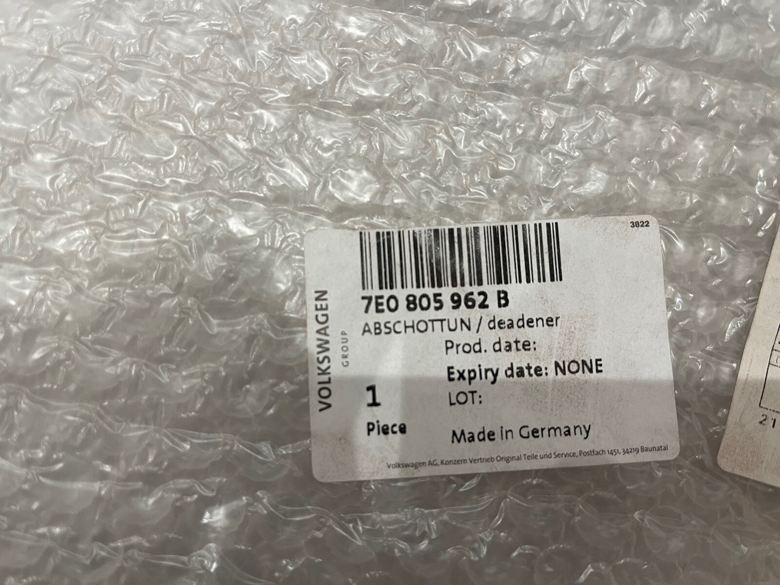 GENUINE VW TRANSPORTER FRONT BUMPER SOUND INSULATION AIR GUIDE ...