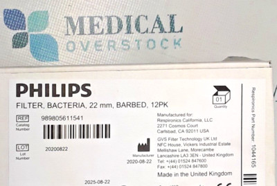 989805611541 - PHILIPS - FILTER, BACTERIA, 22MM, BARBED, 12 PK - SEALED ...