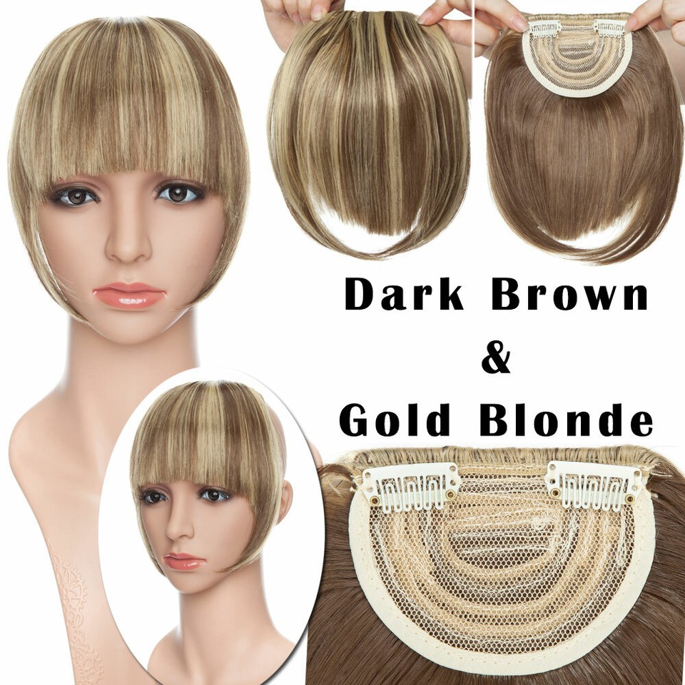 Straight Front Bangs Fringe Piece Clip In Hair Extensions Remy style ...