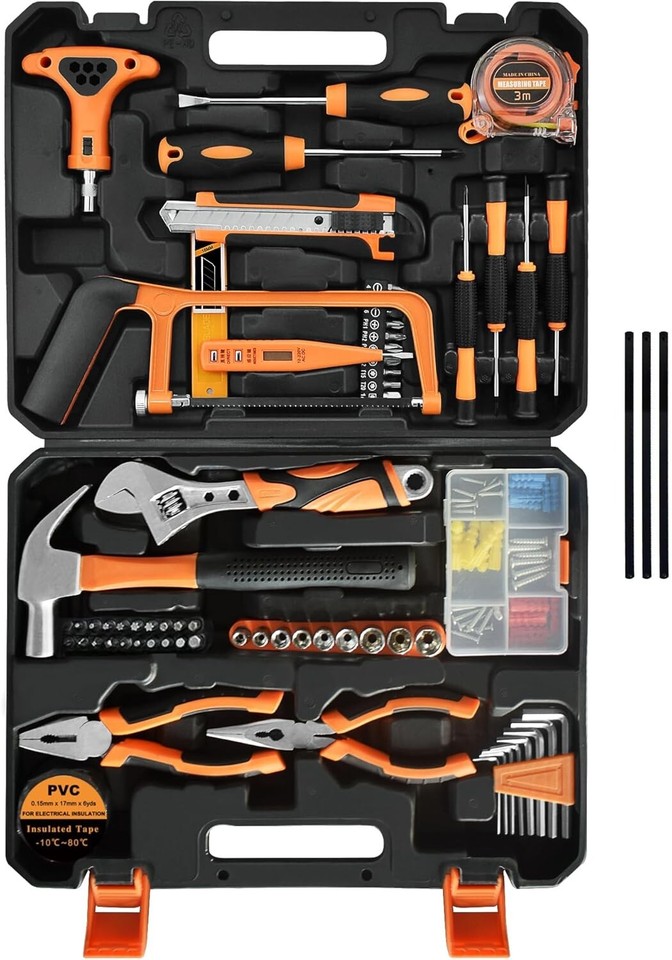 Comprehensive 182-Piece Tool Kit - Portable Home Maintenance Set for ...