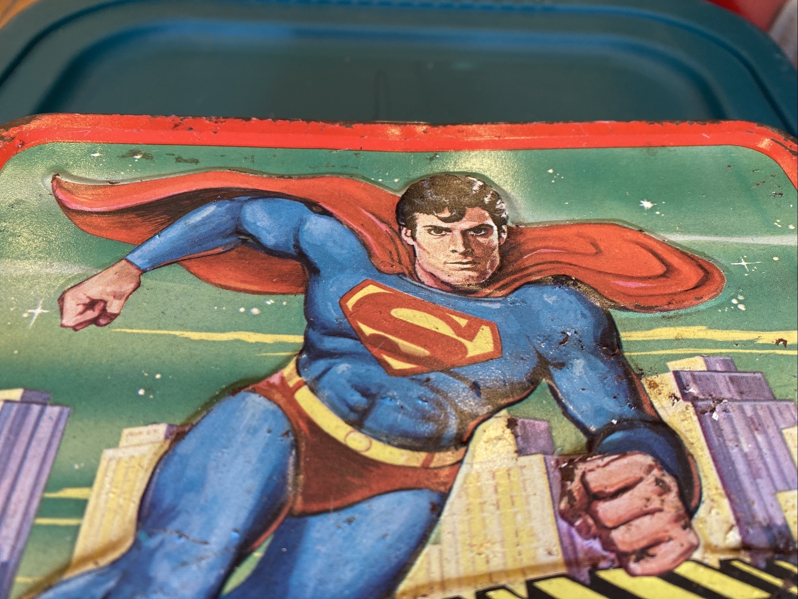 0178) Rare Vintage SUPERMAN LUNCHBOX 1978 Aladdin DC Comics Lunch Box ...