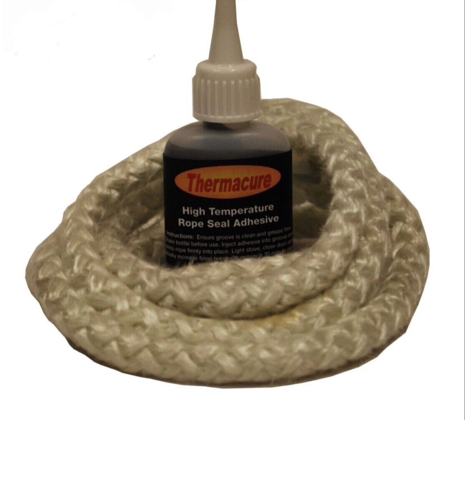 Stove/Fire Rope 8mm 3m Length & Glue Kit Woodburner Log Burner Door ...