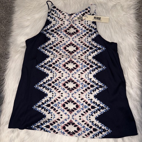 Verse Womens Navy Alecto Tank Top Size Small Spaghetti Straps NWT | eBay