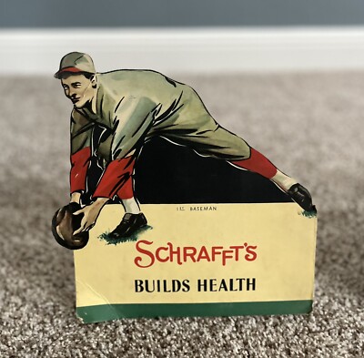 1930’s Schraffts Baseball Counter Advertising Ad Display - 1st Base | eBay