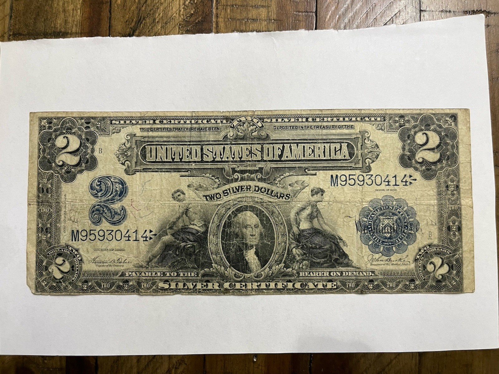 1899 $2 TWO DOLLAR SILVER CERTIFICATE BANKNOTE (NICKNAME OF MINI PORT ...