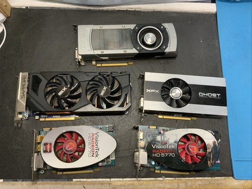 Lot of 5 Various NVIDIA GeForce GTX, AMD Radeon, Sapphire 1-3GB ...