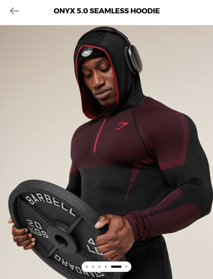 Gymshark Onyx V5 Hoodie Red/Red - Size LARGE - Brand New - Confirmed ...