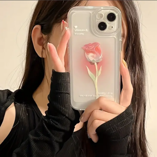 For iPhone 15 Pro Max Valentine Love Rose Floral Shockproof Soft ...