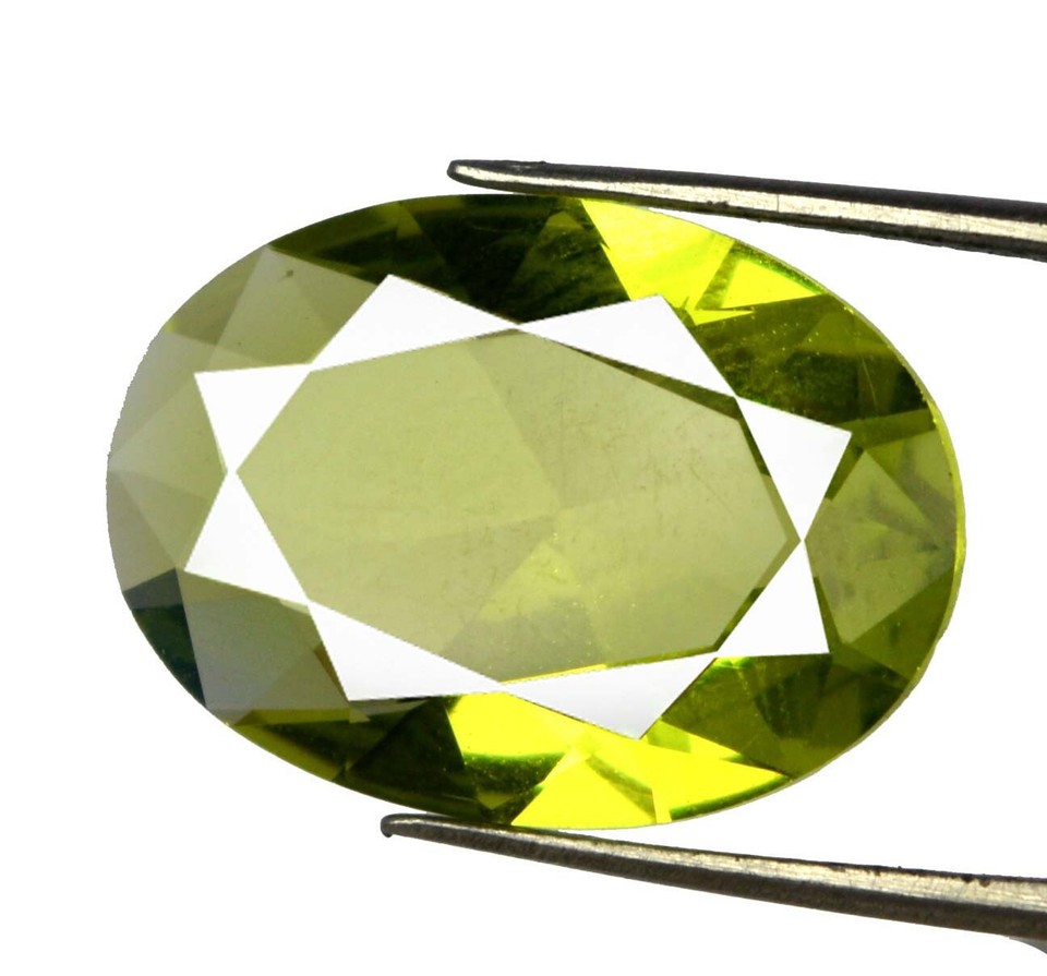 Natural Oval Green Sphene Titanite Gemstone 8.35 Ct/18 mm Certified ...
