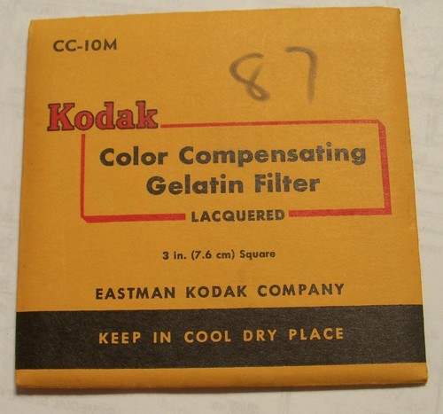 KODAK COLOR COMPENSATING GELATIN FILTER NO. CC10M 3" or 7.6cm Square | eBay